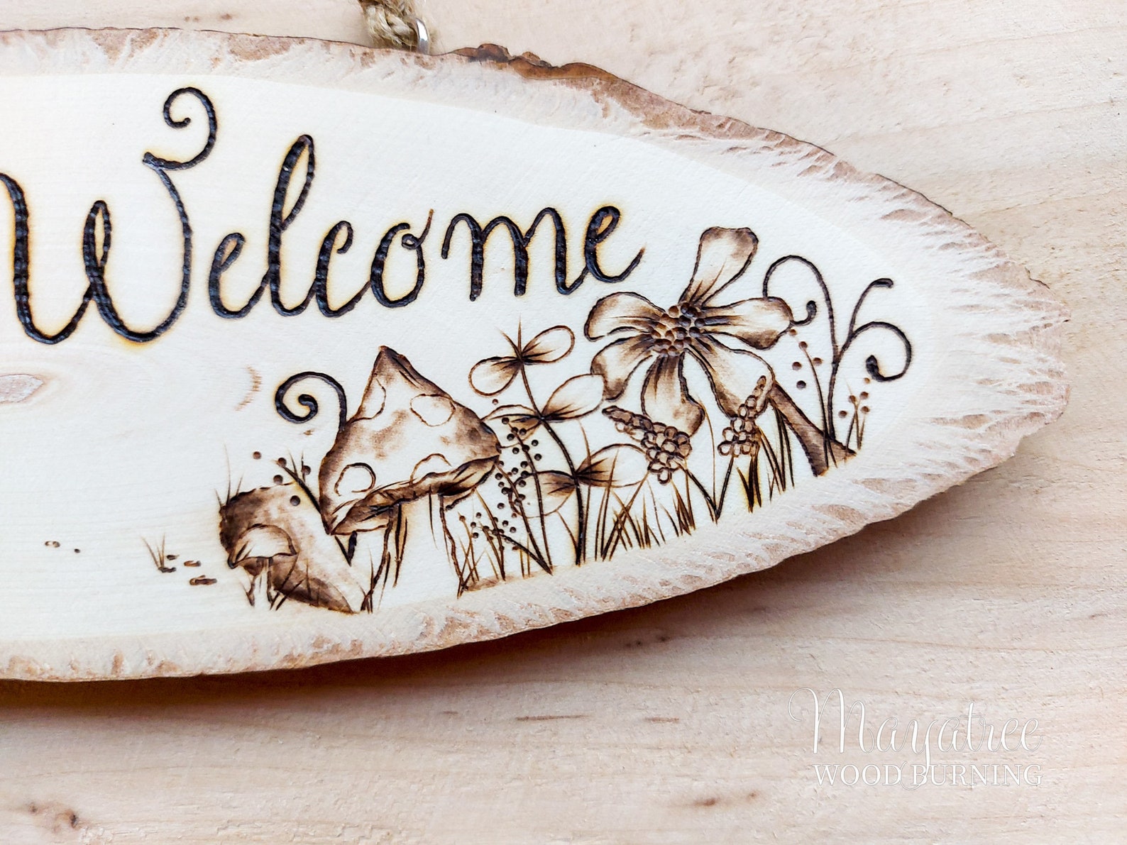 Faeries Welcome Wooden Sign, Fairy Garden Pyrography Decor, Faeries and ...