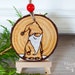Santa Wooden Tree Decoration, Original Pyrography Design, Natural Wood ...
