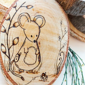 Original Mouse & Ladybird Pyrography Wall Art Rustic Home - Etsy