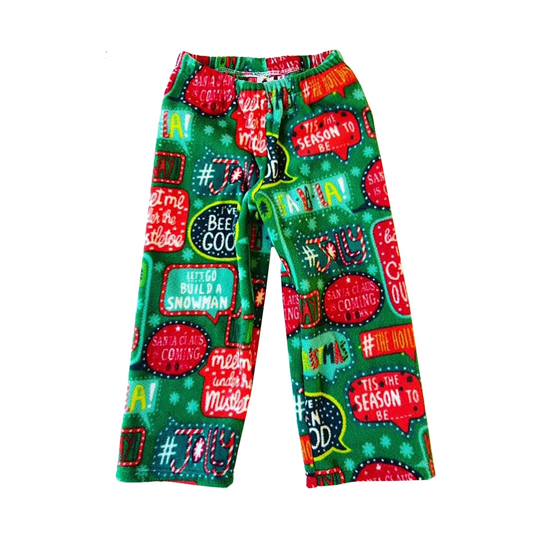 Cute Christmas Pants for Kid, Fleece Bottoms for Girls, Christmas ...