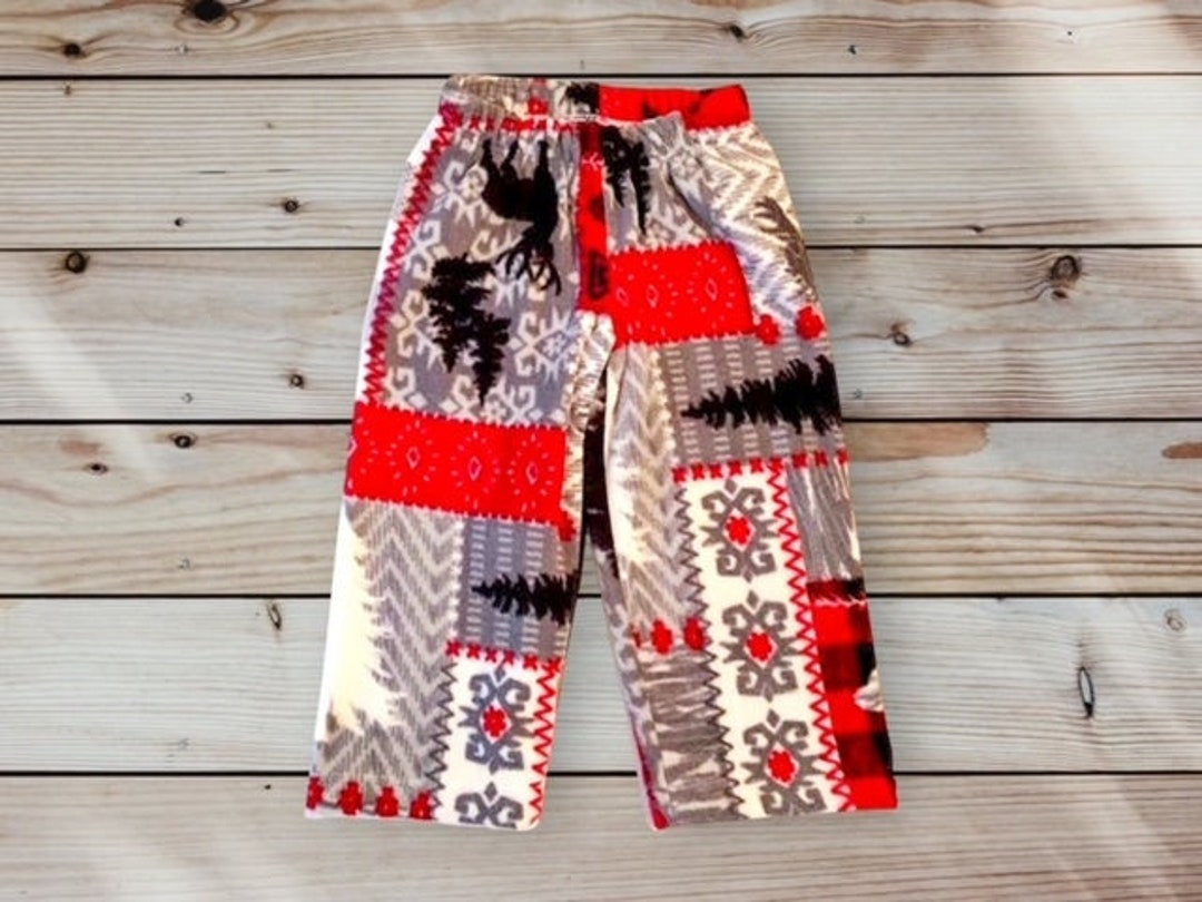 Bear and Moose Pants for Boys, Fleece Fuzzy Pant, Cute Winter Lounging ...
