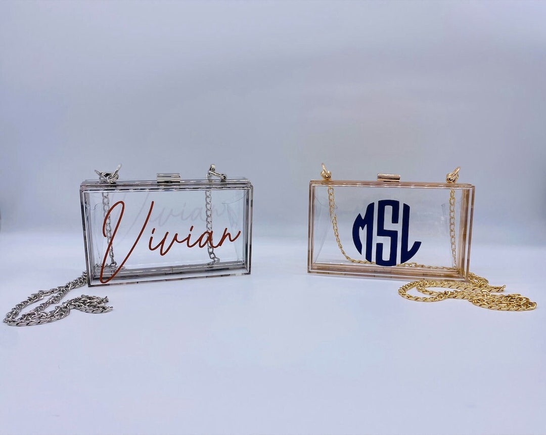 Clear Game Day Purse Custom Acrylic Clutch Custom Clear Stadium Purse ...
