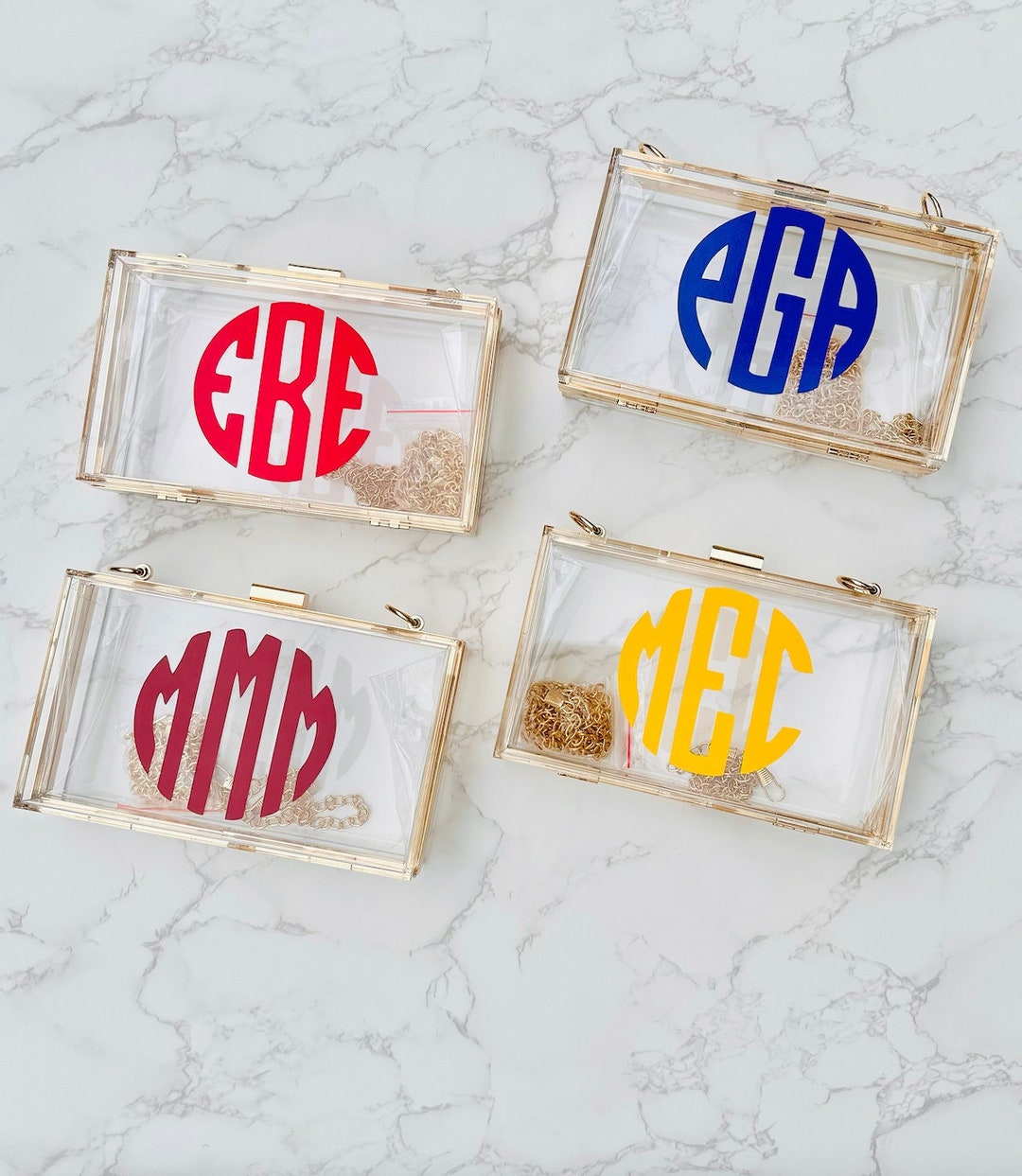 Clear Game Day Purse Custom Acrylic Clutch Custom Clear Stadium Purse ...