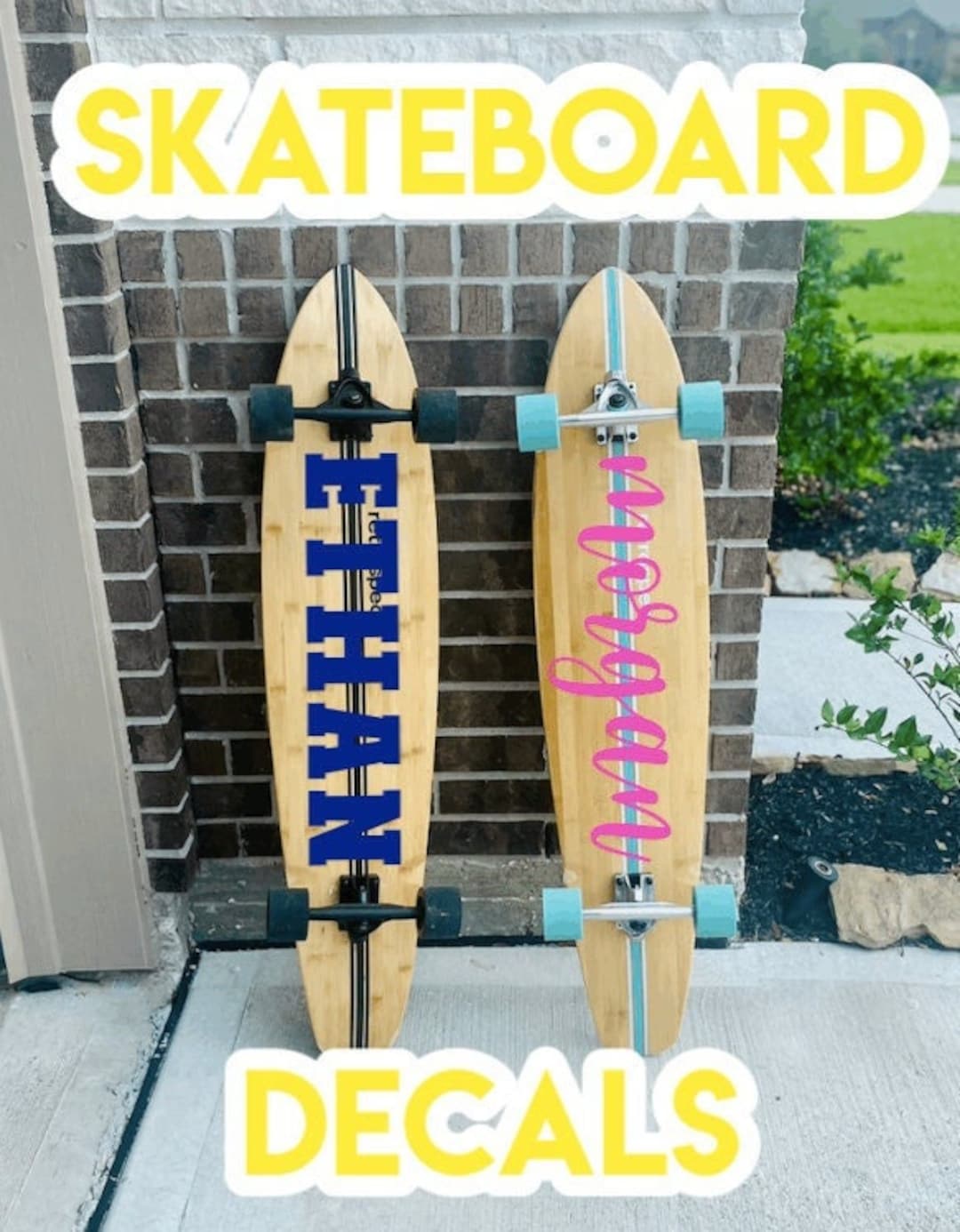 Skateboard Vinyl Decal Stickers | Personalized Longboard Decal | Custom ...