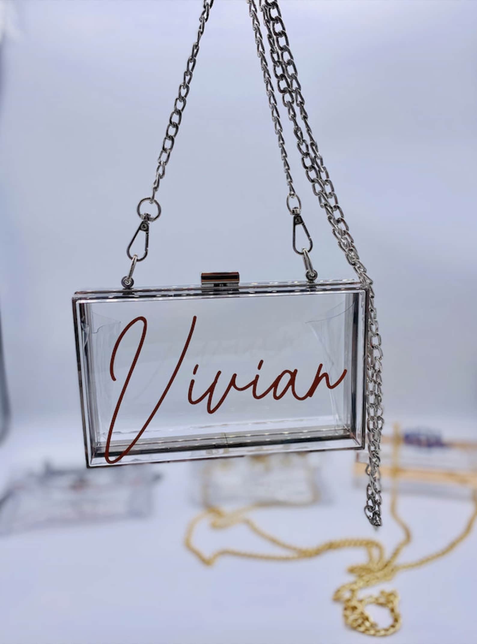 Clear Game Day Purse Custom Acrylic Clutch Custom Clear Stadium Purse ...