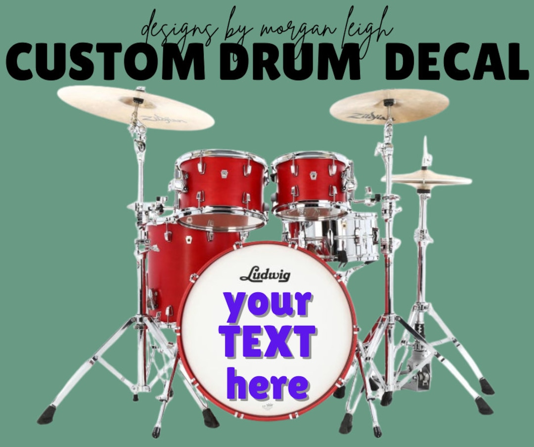 Custom Drum Decal, Custom Bass Drum Sticker, Bass Drum Logo, Band Logo ...