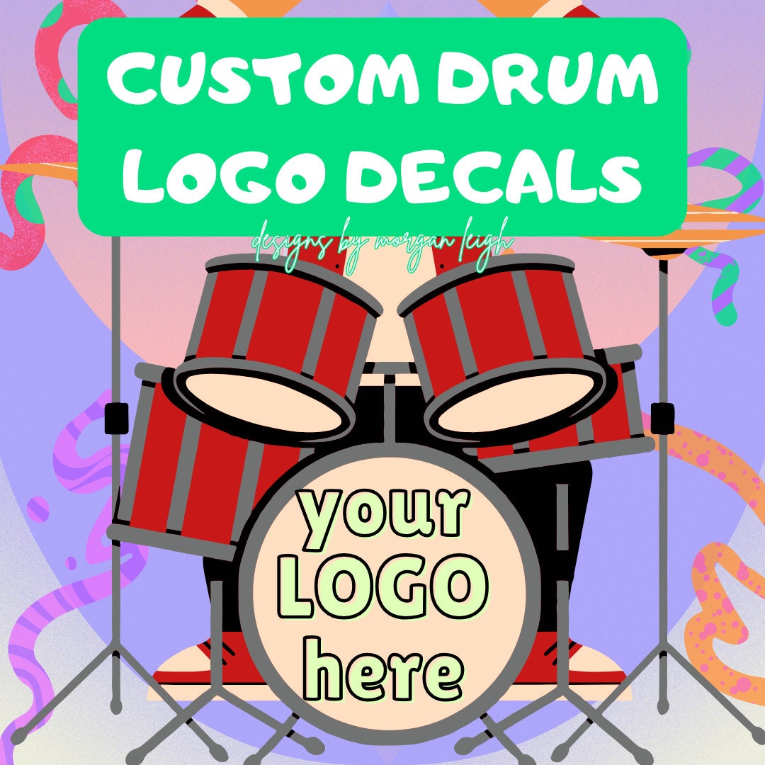 Custom Drum Decal, Custom Bass Drum Sticker, Bass Drum Logo, Band Logo ...
