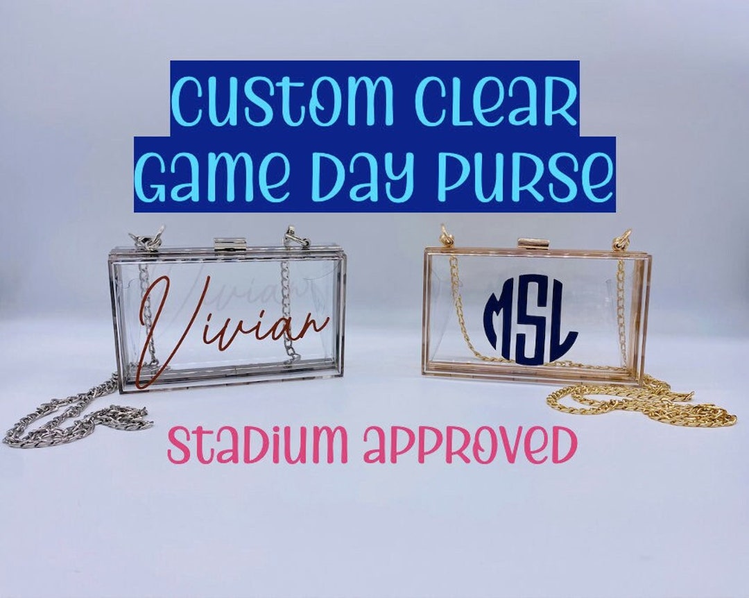 Clear Game Day Purse Custom Acrylic Clutch Custom Clear Stadium Purse ...