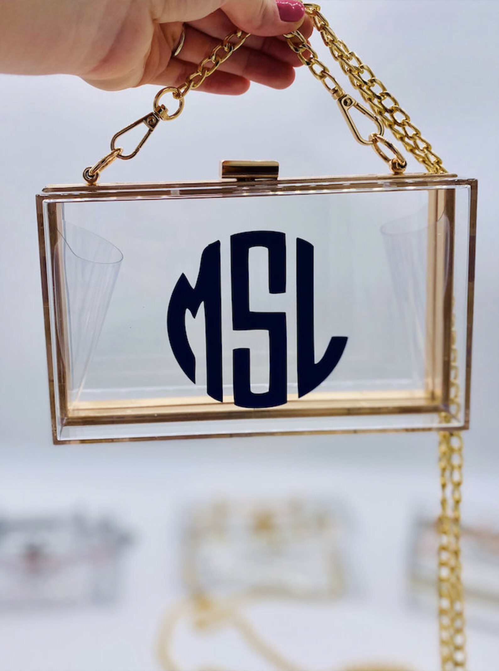 Clear Game Day Purse Custom Acrylic Clutch Custom Clear Stadium Purse ...