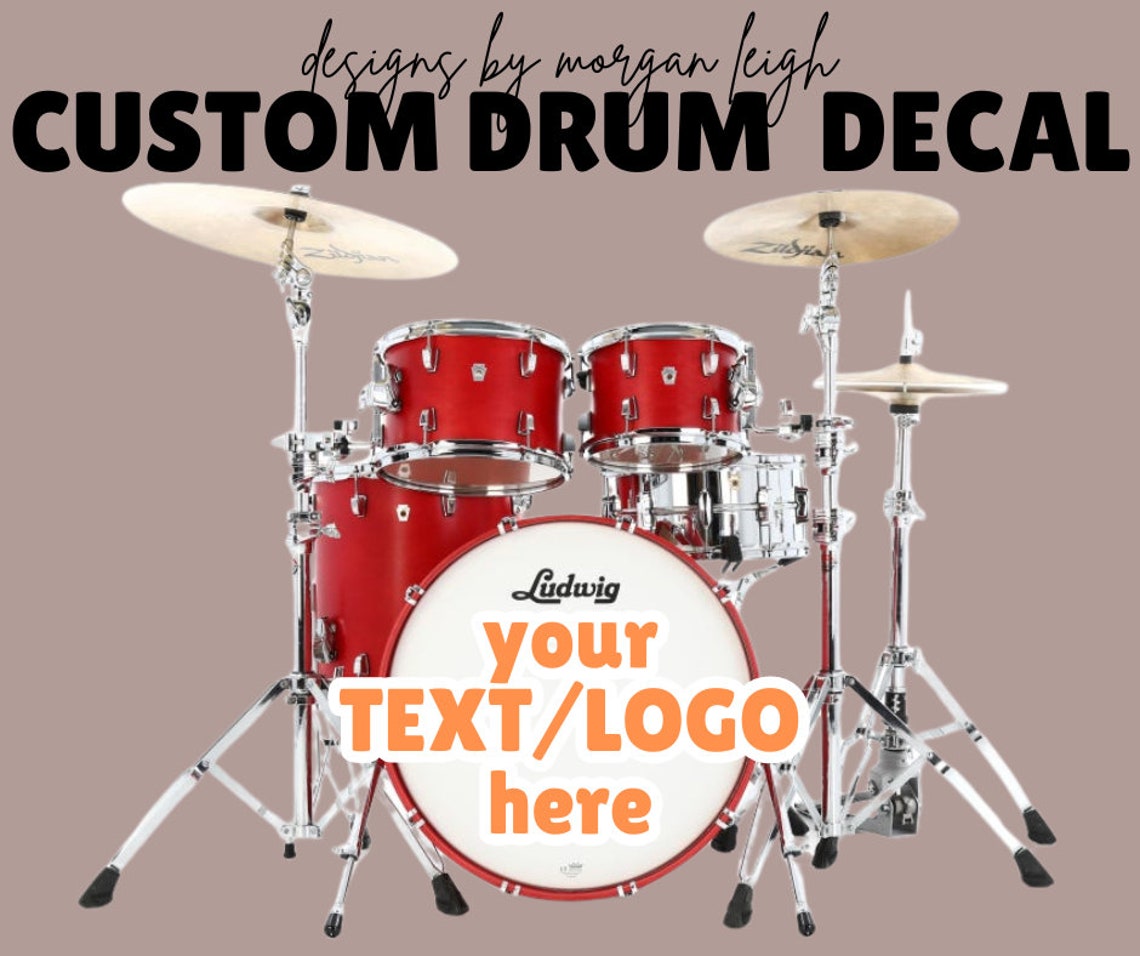 Custom Drum Decal, Custom Bass Drum Sticker, Bass Drum Logo, Band Logo ...