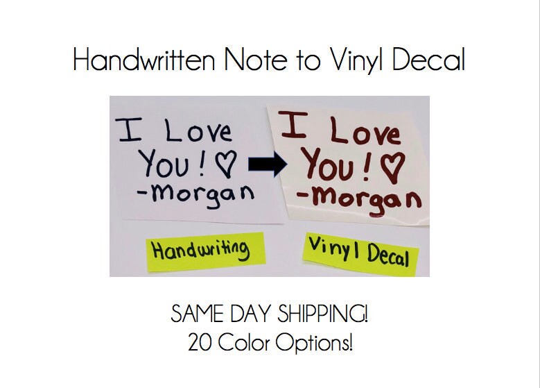 Turn Your Handwriting Into a Vinyl Decal Sticker Custom - Etsy