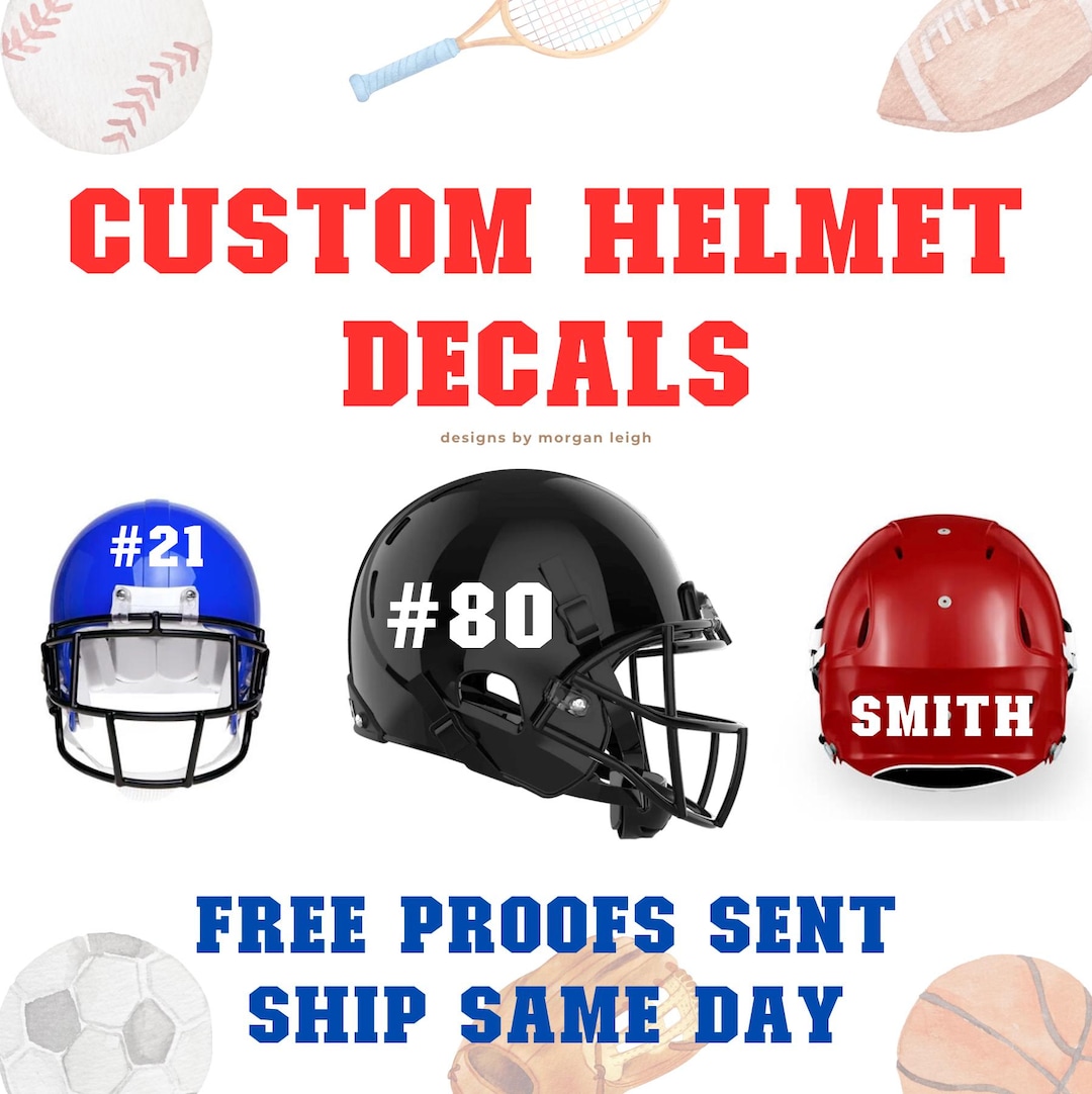 Football Helmet Decal, Name Sticker for Helmet, Football Sticker, Decal ...