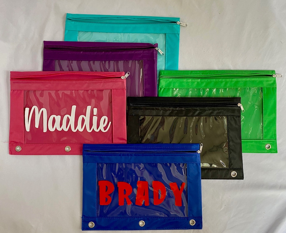 Custom Pencil Bag Personalized Pencil Case Binder Pencil Bag Kid School ...