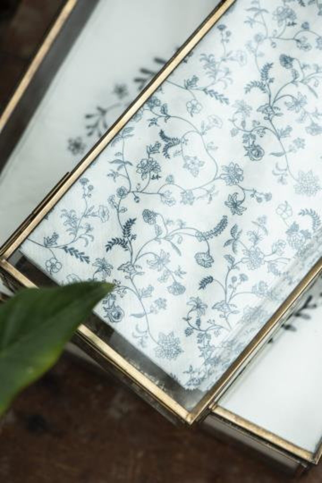 Vintage Glass Box, Box Made of Glass and Metal, Brass Colors, Oblong ...