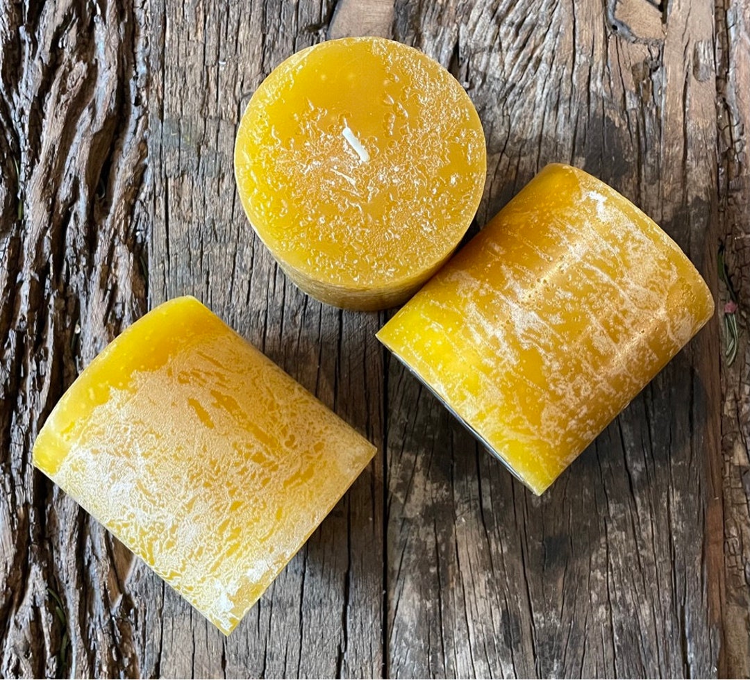 Pillar Candle, Candle, Rustic Candle, 7 Cm High, Yellow, Mustard Yellow ...