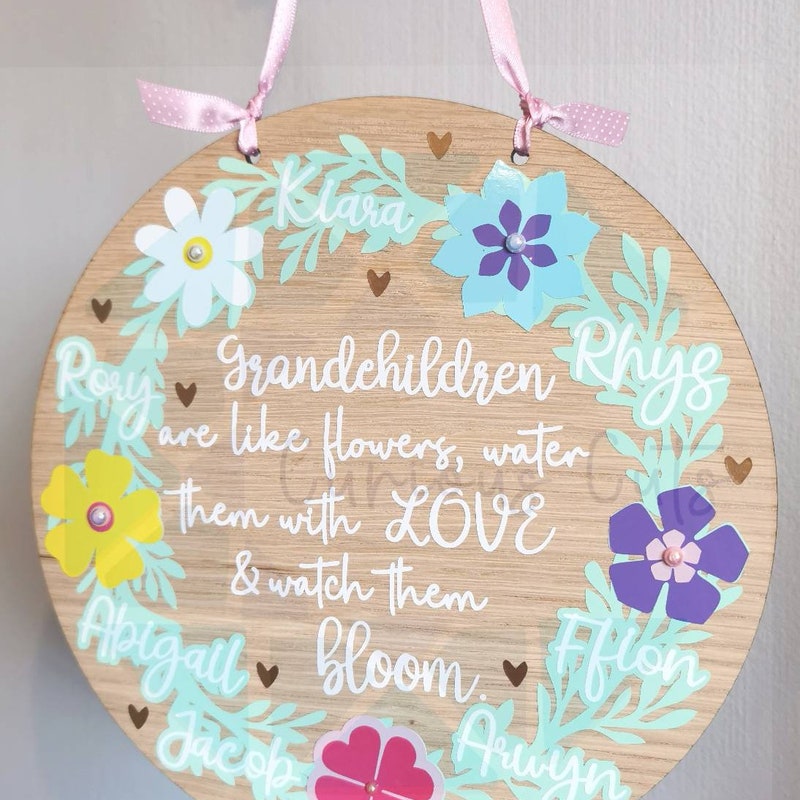 Grandchildren Flower Svg - Etsy