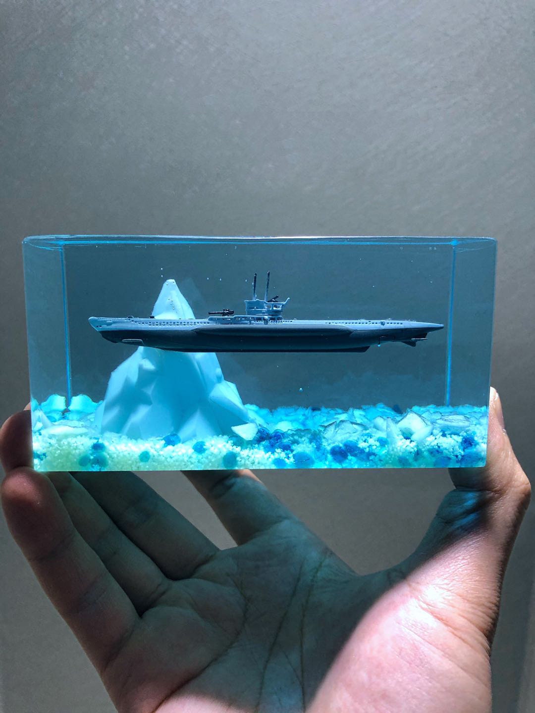 Submarine Aquatic Resin Diorama Nightlight Submarine Resin Paperweight ...