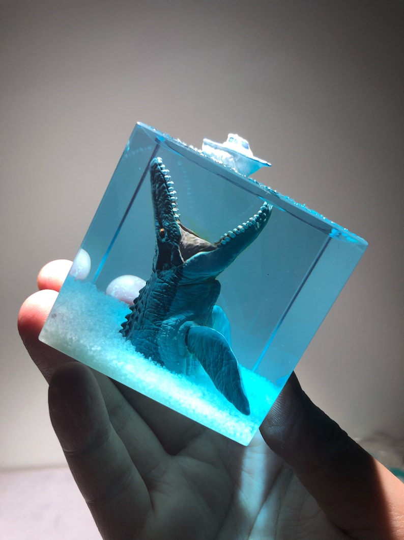 Mosasaurus and Boat Aquatic Resin Diorama Nightlight Resin - Etsy