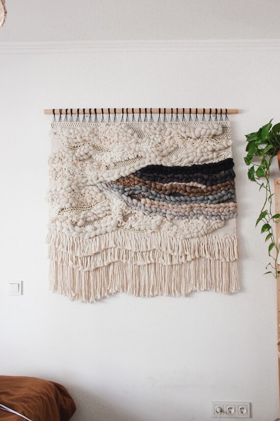 Large Woven Wall Hanging Big Handwoven Wall Hanging White | Etsy