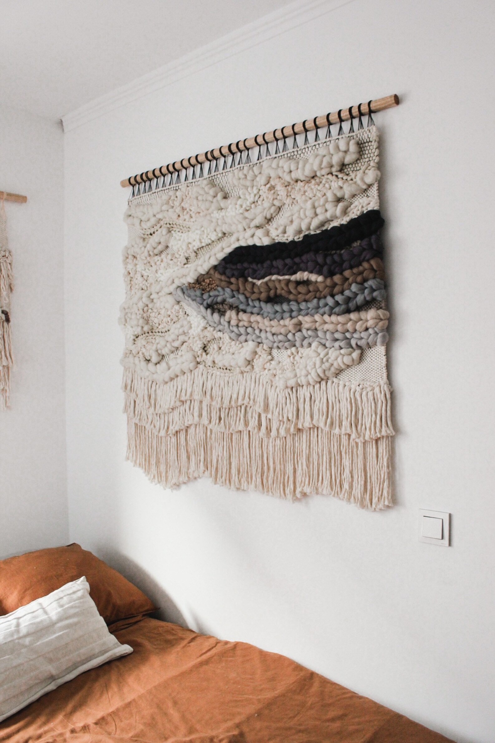 Large Woven Wall Hanging Big Handwoven Wall Hanging White | Etsy