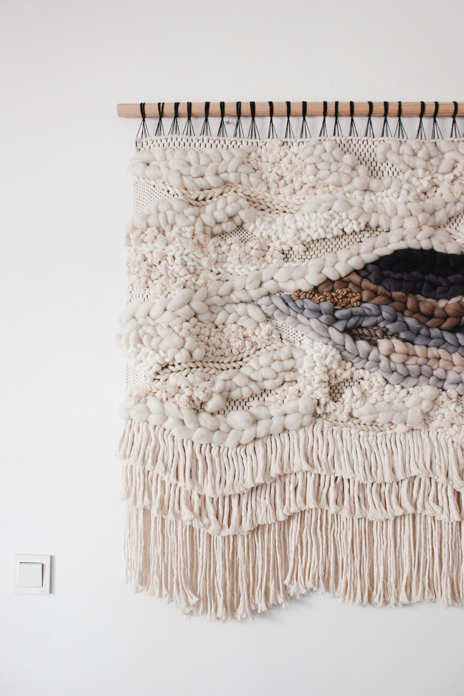 Large Woven Wall Hanging Big Handwoven Wall Hanging White - Etsy