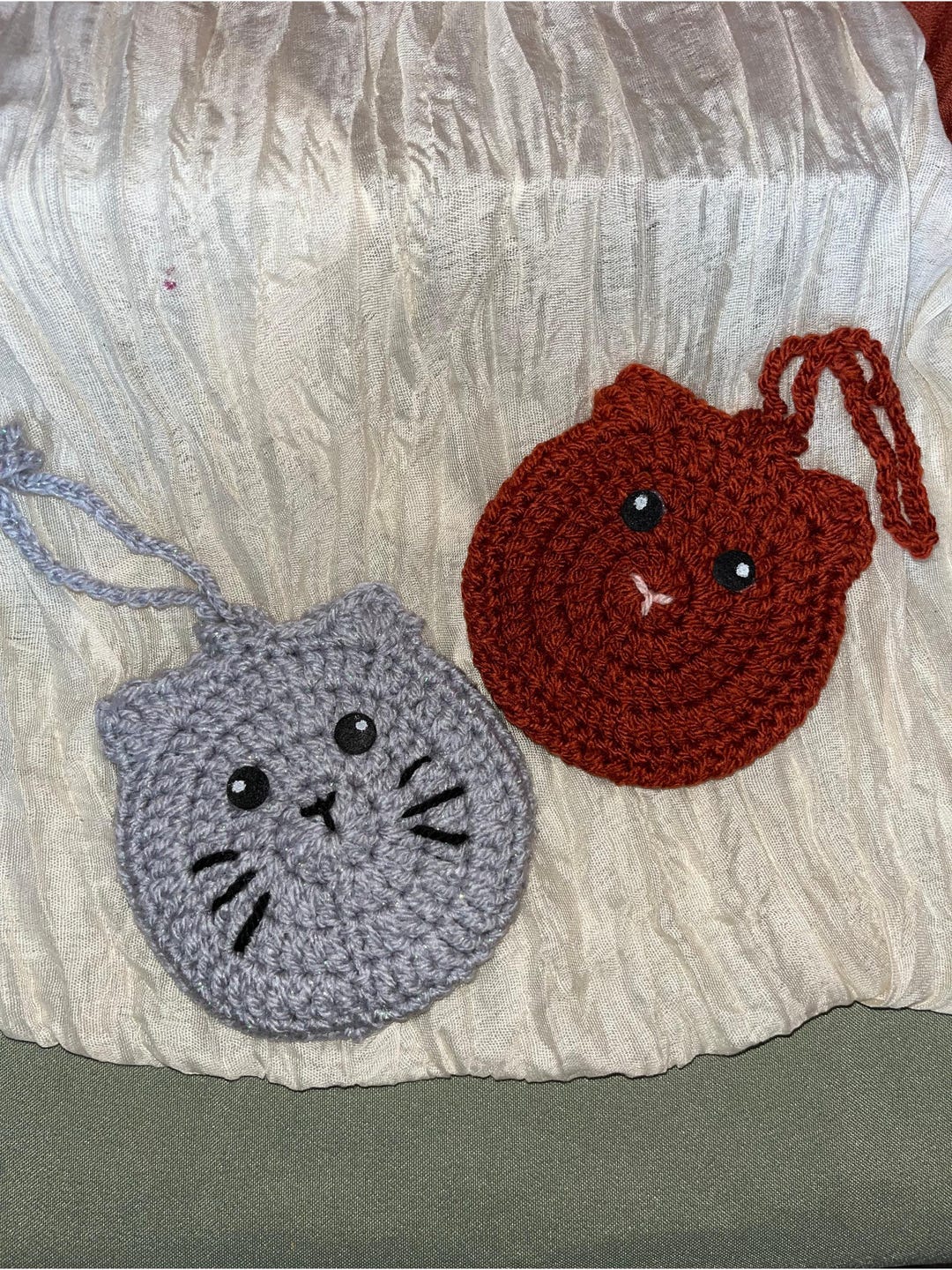 Crochet Animal Coin Pouch Cute Cat, Bear, & Frog Designs Handmade ...