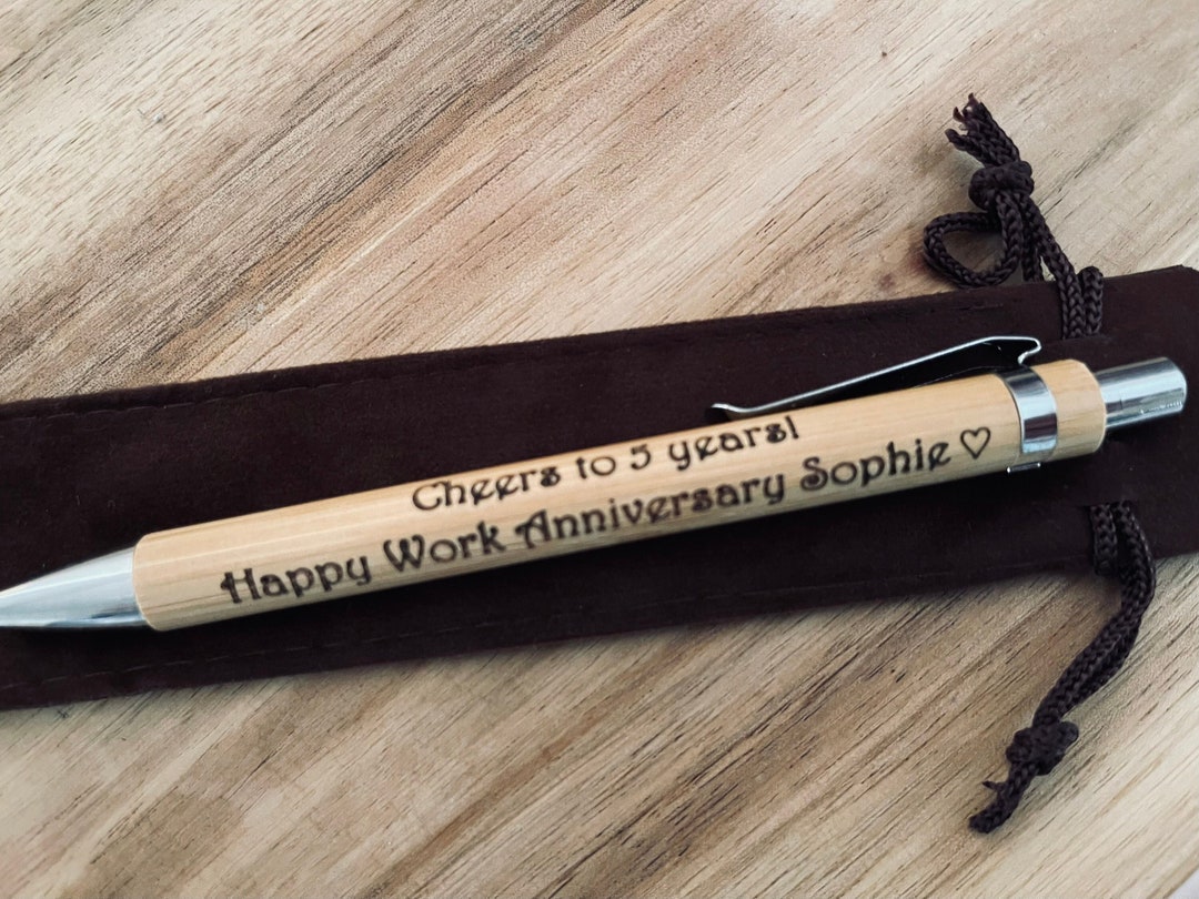 Cheers to 5 Years Work Anniversary Workiversary Gift 5th Wood Gift 5 ...