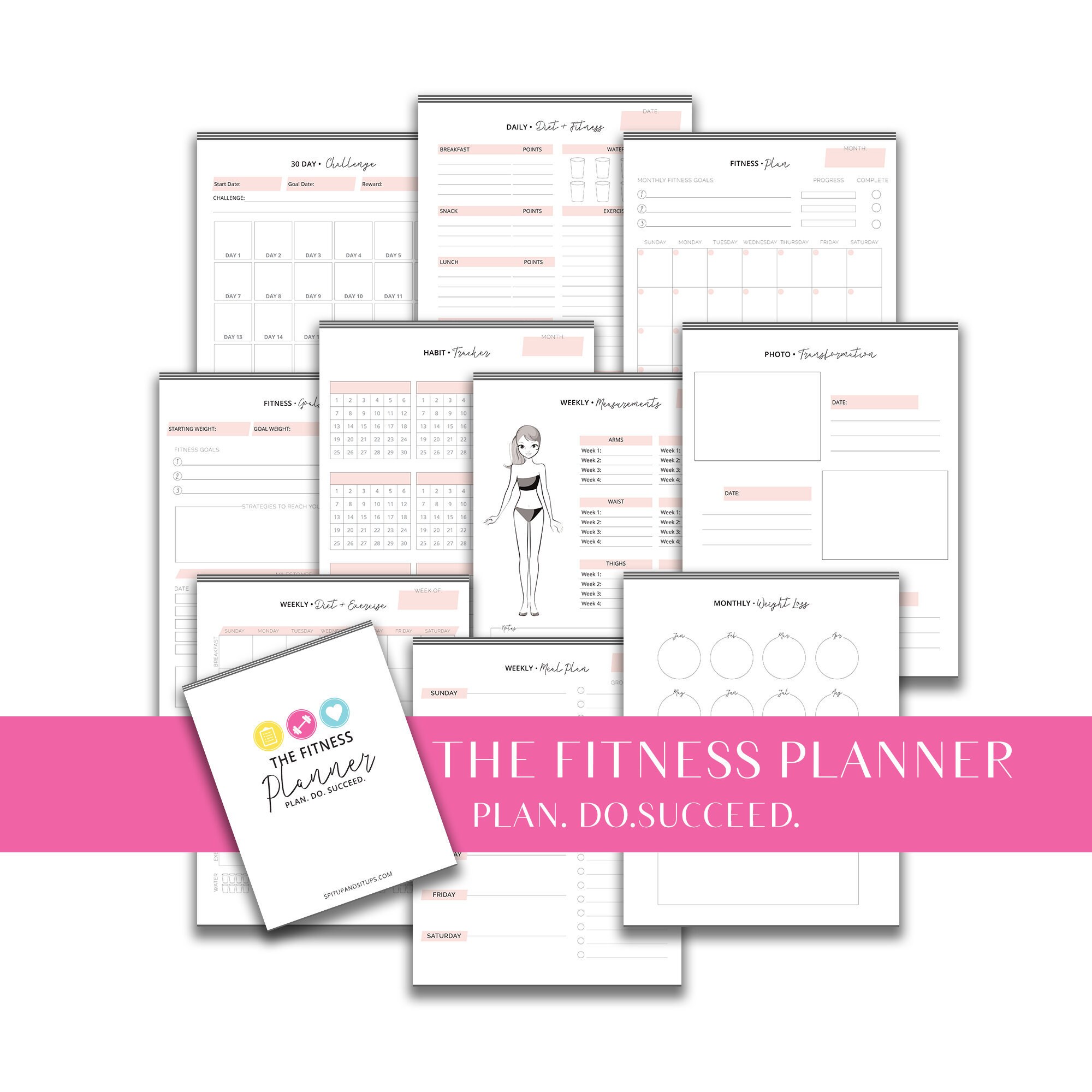 The Fitness Planner WW Points- Workout Log Workout Planner Digital ...