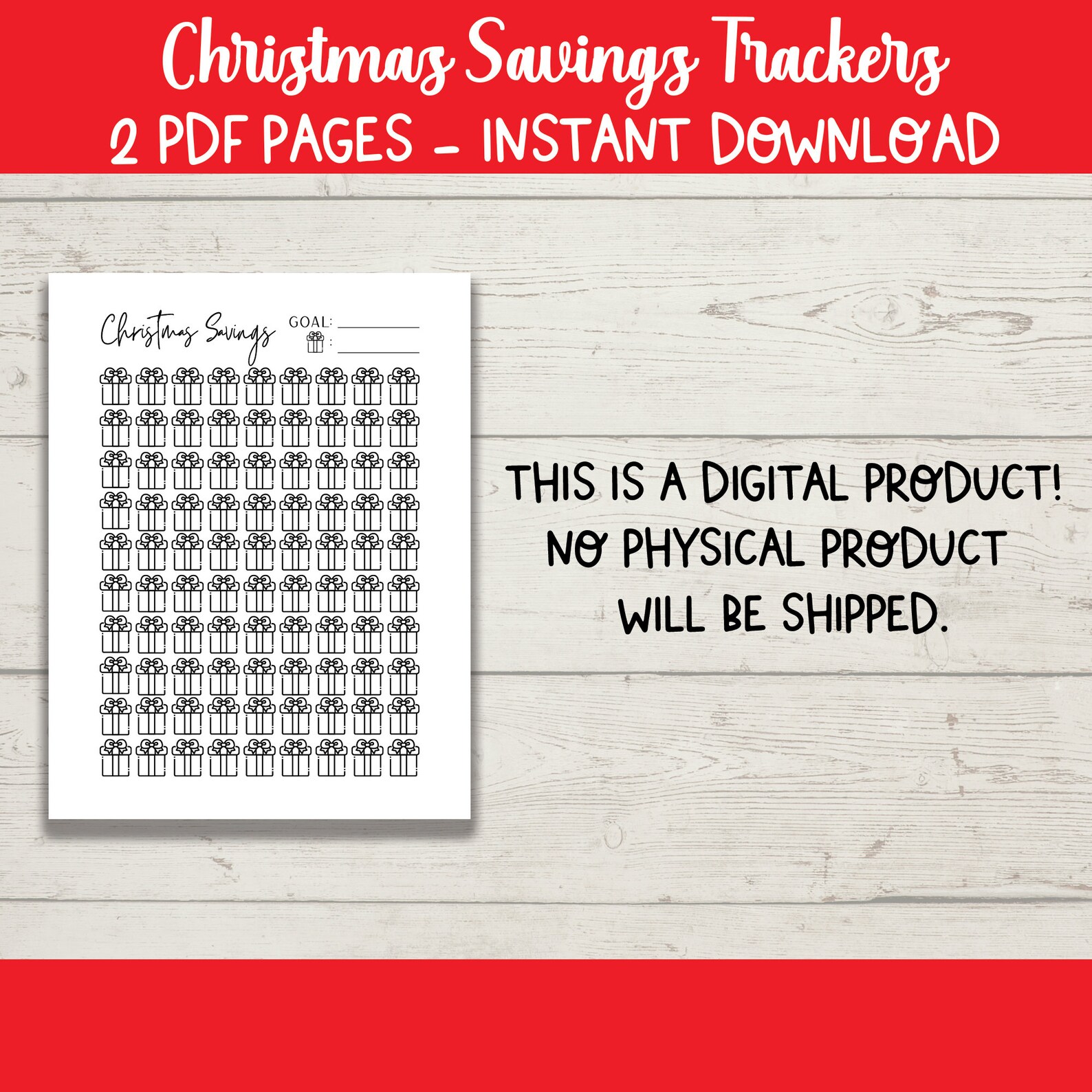 Christmas Savings Tracker, Printable Sinking Fund, Christmas Saving ...