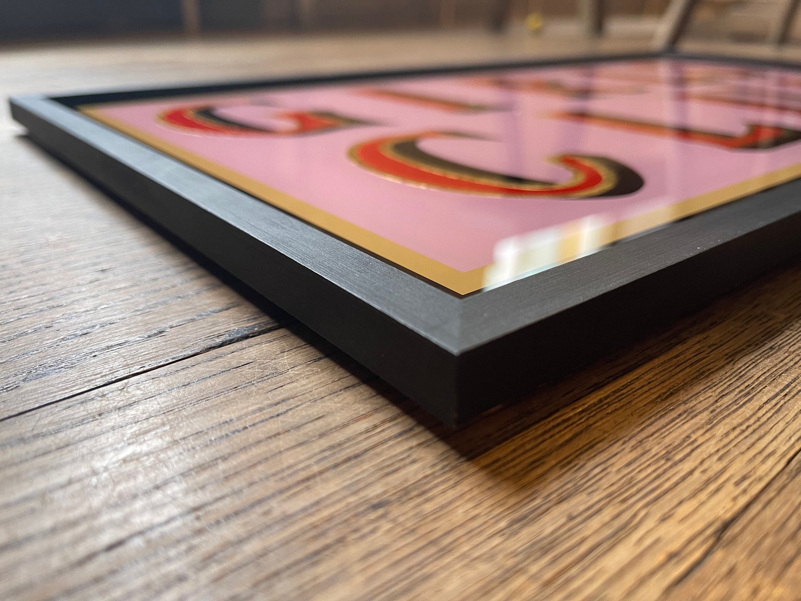 Pink & Red 'girl's Club' Glass Sign - Hand Painted in England, With 18c ...