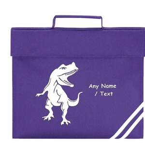 Personalised Dinosaurs T Rex Classic Book Bag School Lessons Homework ...