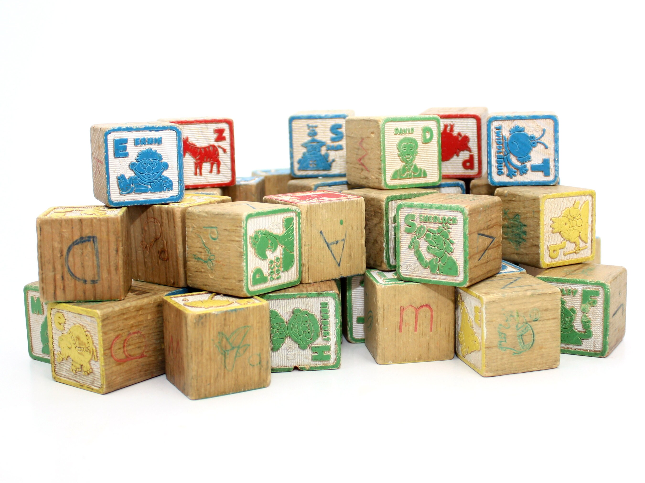 Vintage Sesame Street Alphabet Blocks Wooden Blocks Baby - Etsy