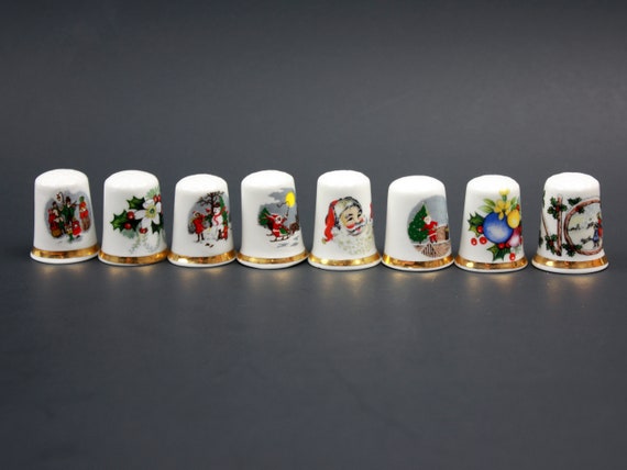 Thimbles Christmas Decoration Santa Claus Snowman - Etsy