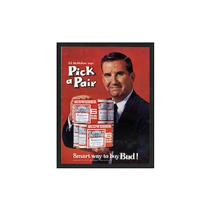 Budweiser, Beer, Ed Mcmahon, 1960s, Print Ad - Etsy