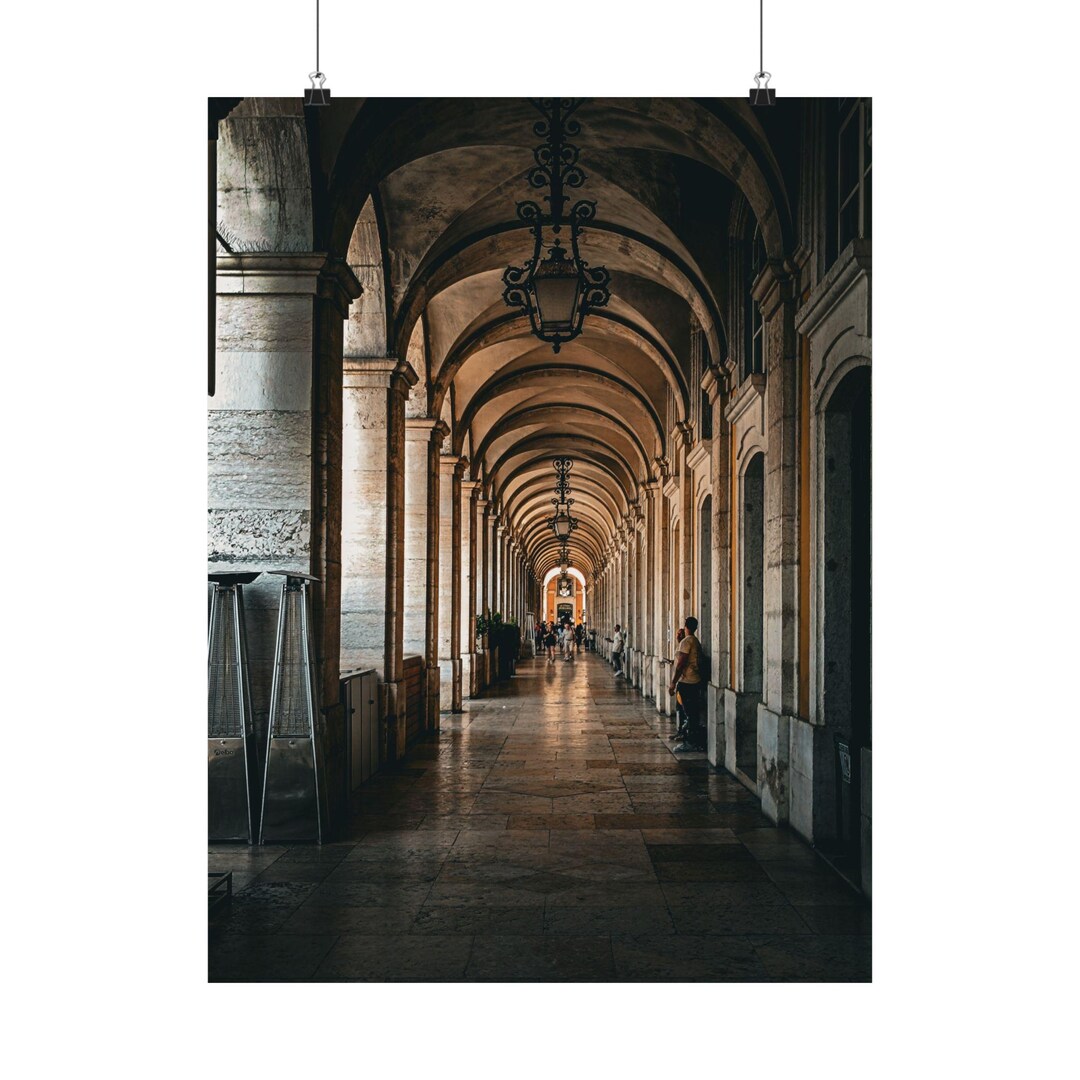 Historic Arched Corridor Matte Poster | Architectural Photography ...