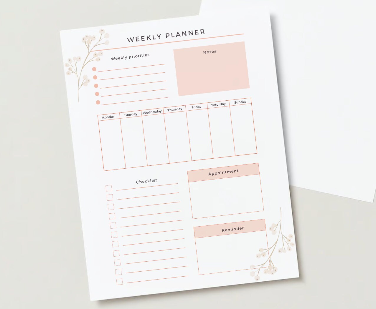 Digital Download Weekly Planner / Plan Out Your Weekly Priorities, To ...