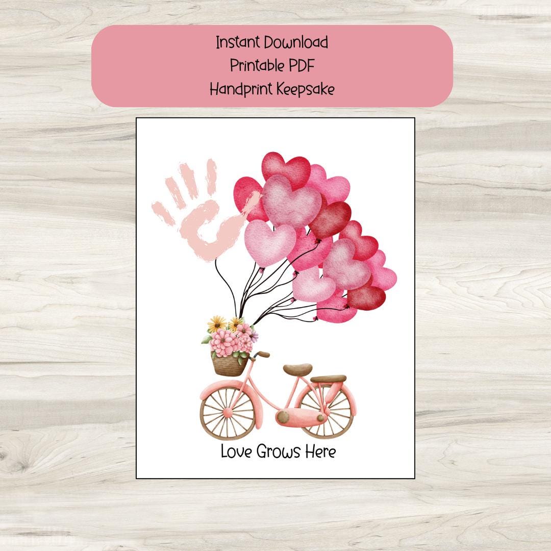 Balloon Handprint Printable, Kids Keepsake, Gifts to Mom, Gifts to ...