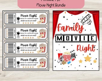 Family Movie Night Printable - Etsy
