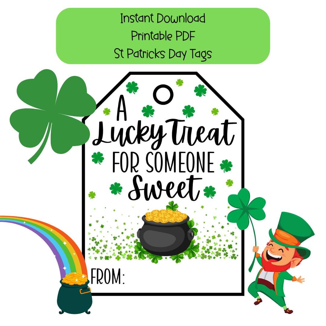 St. Patrick's Day Gift Tags, Classroom Party Favor (PDF) - Etsy