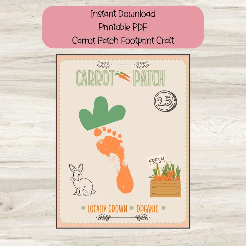 Easter Printable, Carrot Patch Footprint Craft, Kids Footprint Craft ...