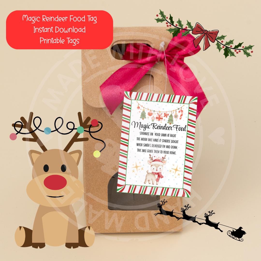 Printable Magic Reindeer Food Tag, Christmas Classroom Gift (PDF) - Etsy UK