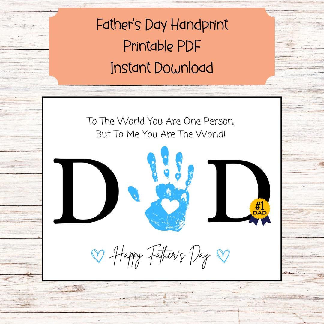 Father's Day Handprint Art From Child, Handprint Craft, Handprint ...