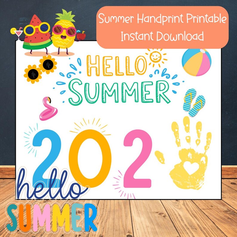 Hello Summer 2025 Handprint, Craft, Cute Summer Kids Craft, Summer ...
