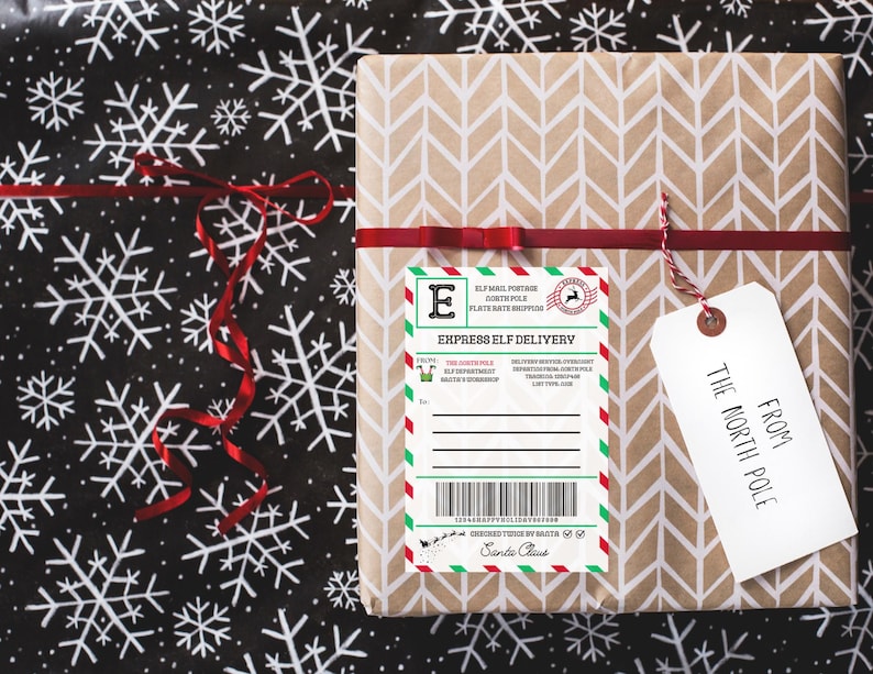 Printable Elf Shipping Label, North Pole Delivery (PDF) - Etsy