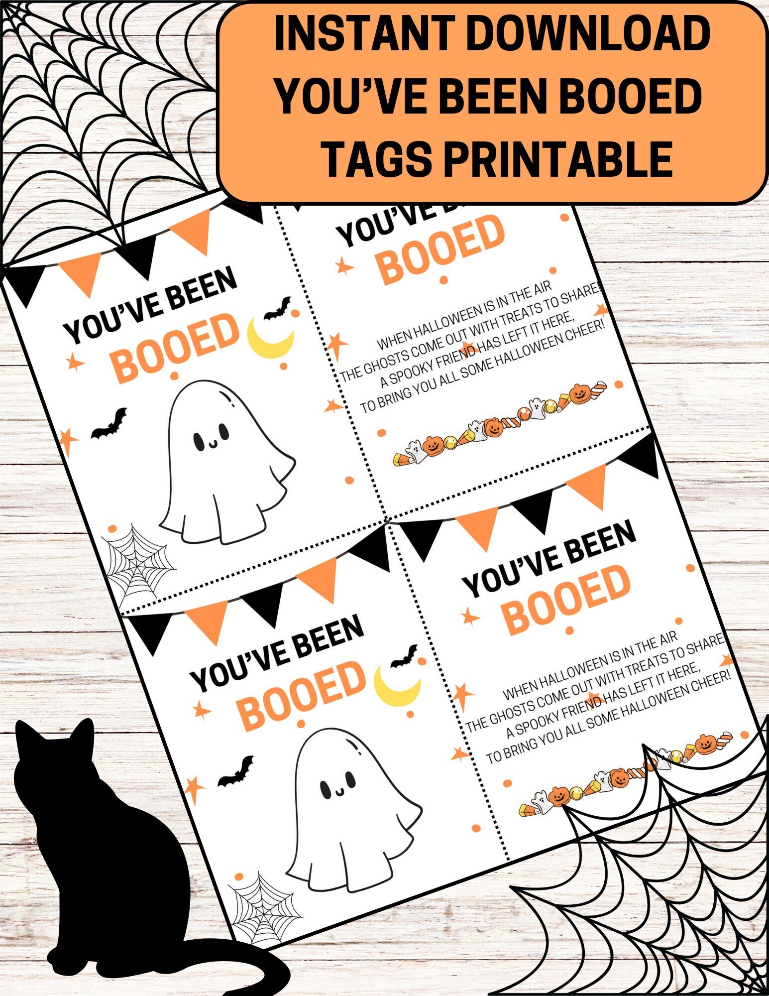 You've Been Booed Printable Tags, Halloween Game (digital Download) - Etsy