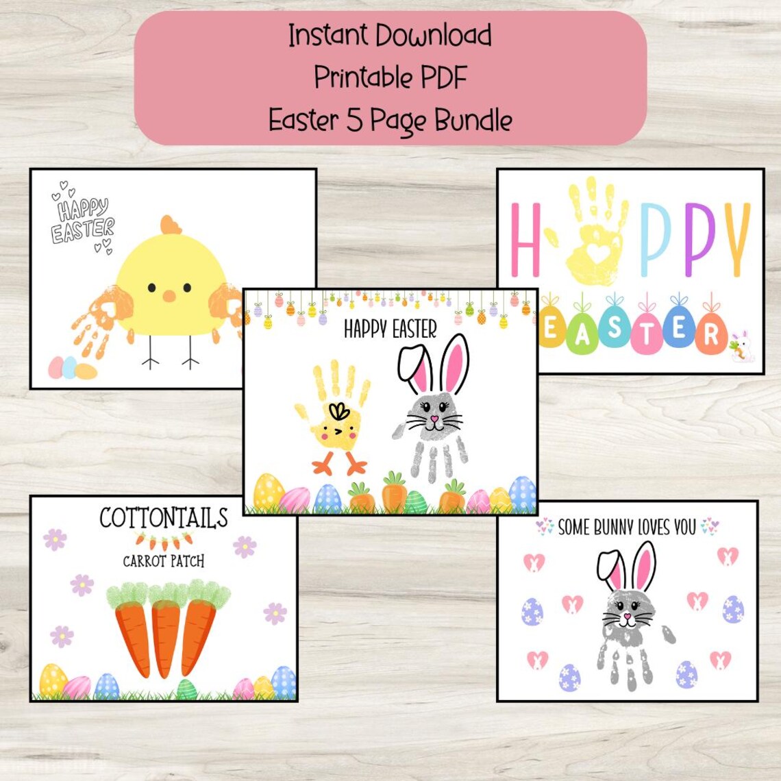 Easter Handprint Craft Bundle, Printable Activities for Kids, Preschool ...