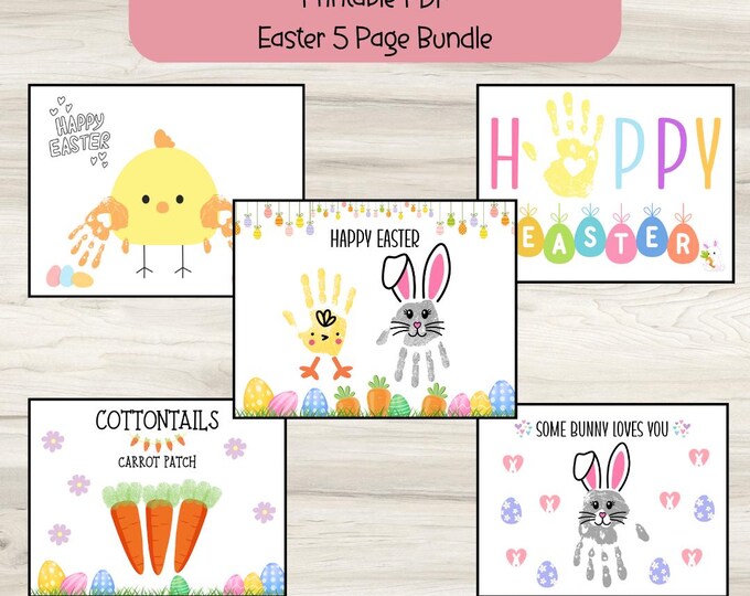 Easter Handprint Craft Bundle, Printable Activities for Kids, Preschool ...