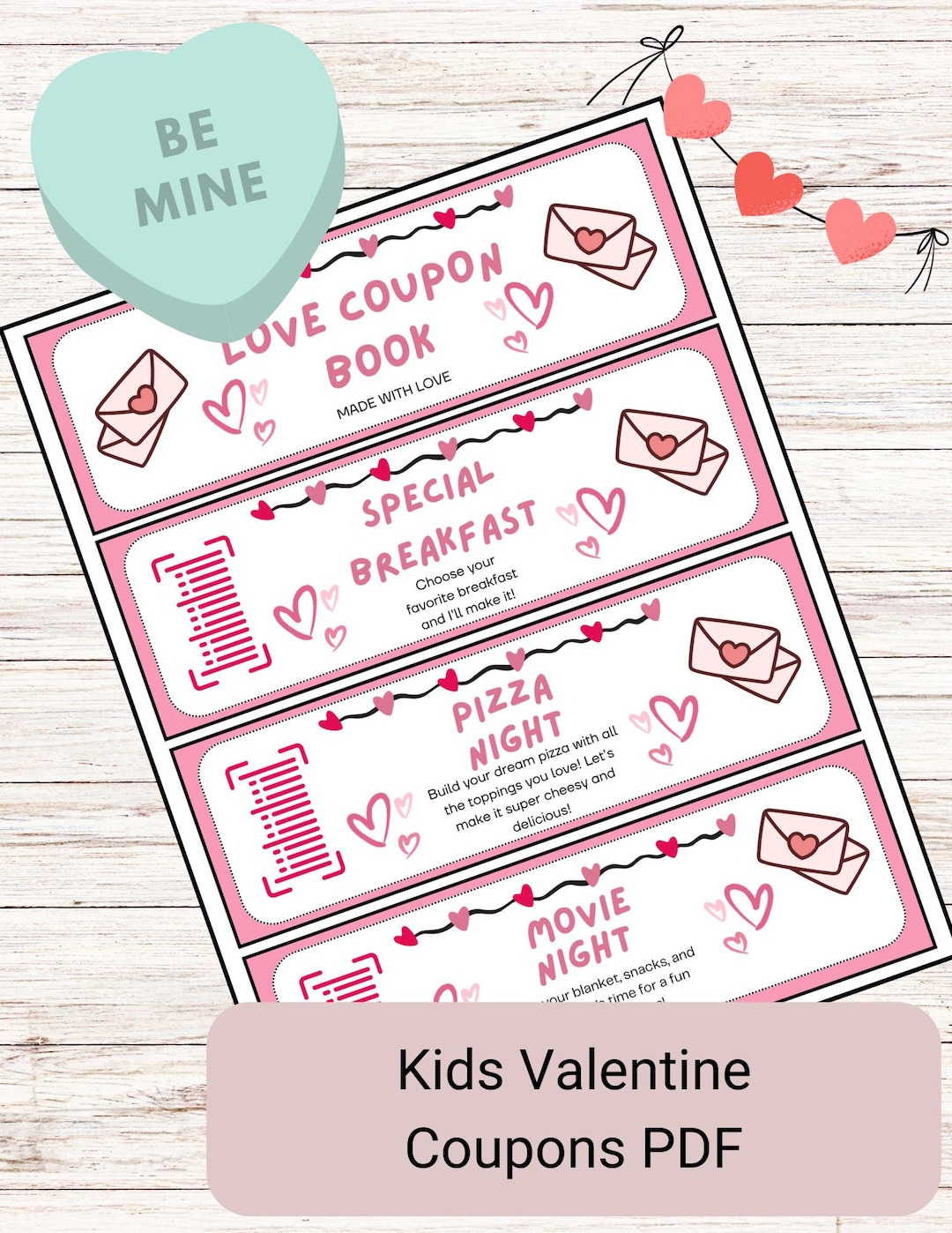Valentines Coupons, Kids Coupon Book, Kids Valentines Coupons, Kids ...