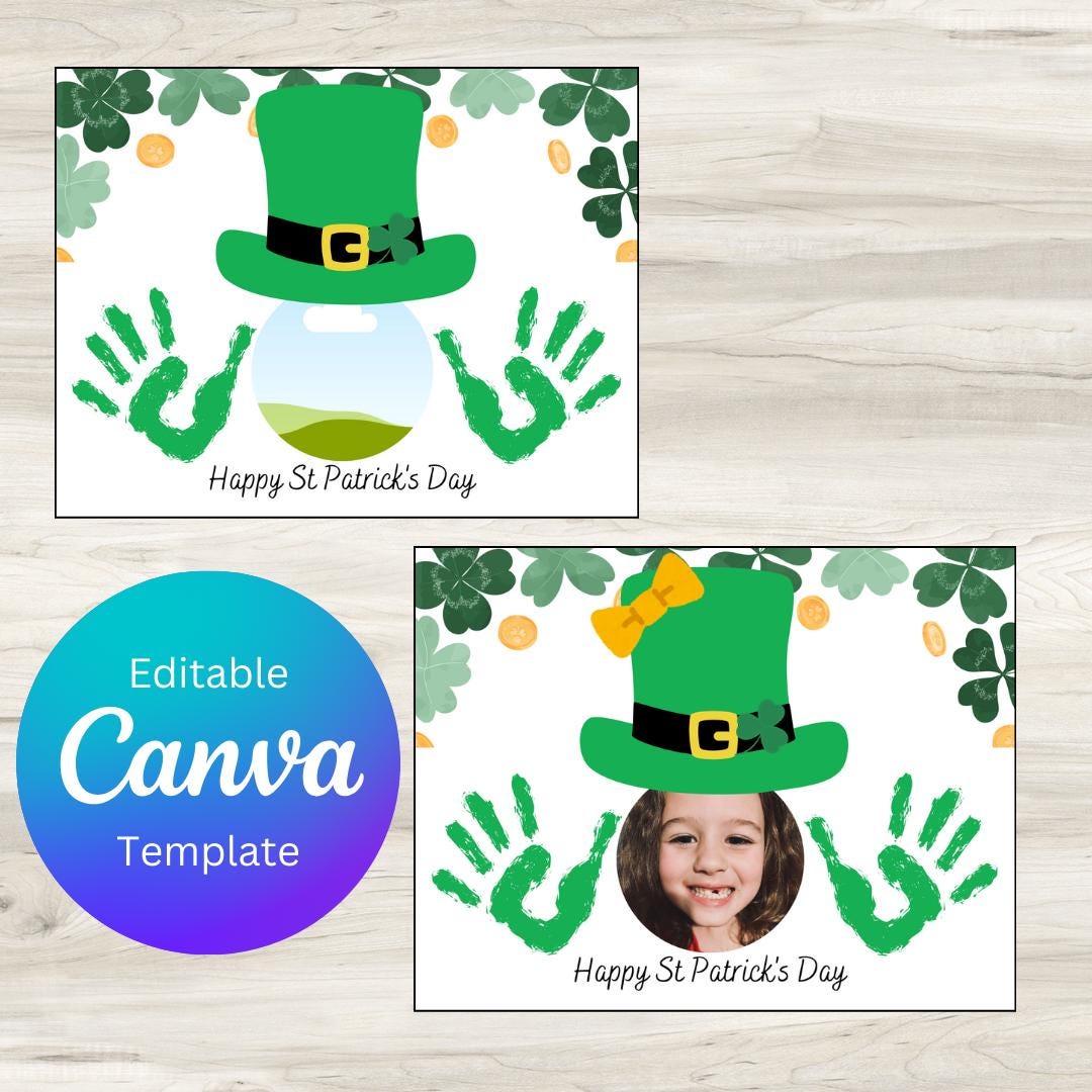 Editable Leprechaun Craft, Printable St. Patrick's Day Handprint Art ...