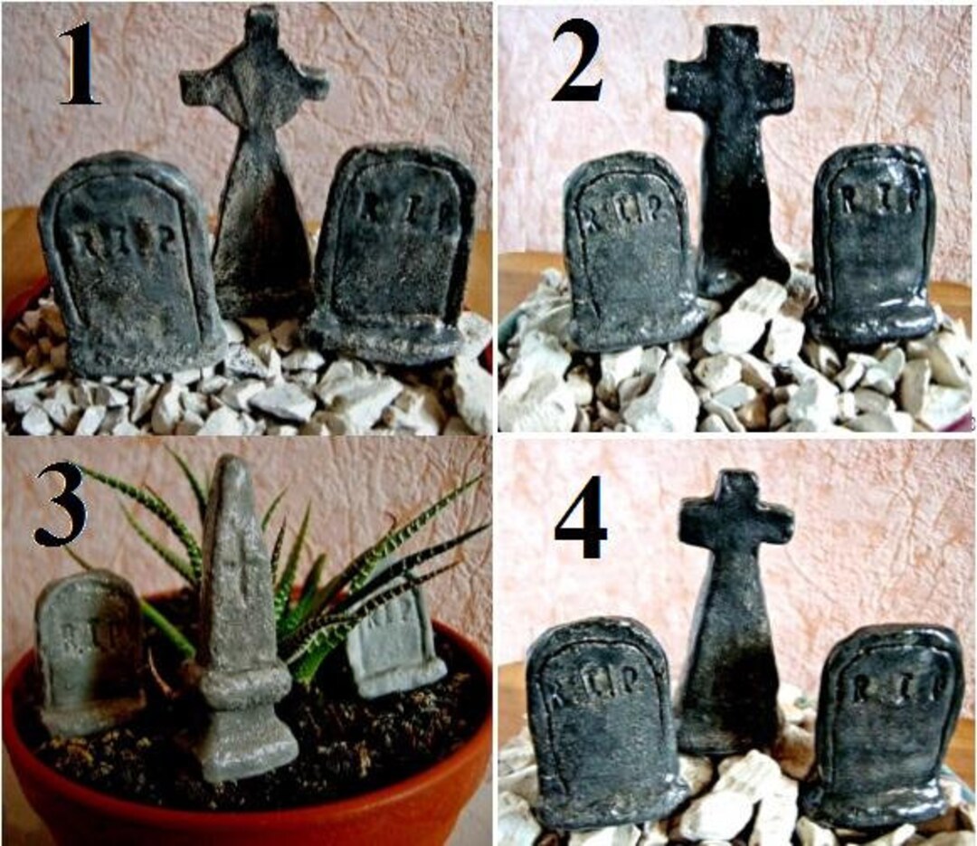 Set of 3. Ceramic Grave Stones. Aquarium Decor - Etsy
